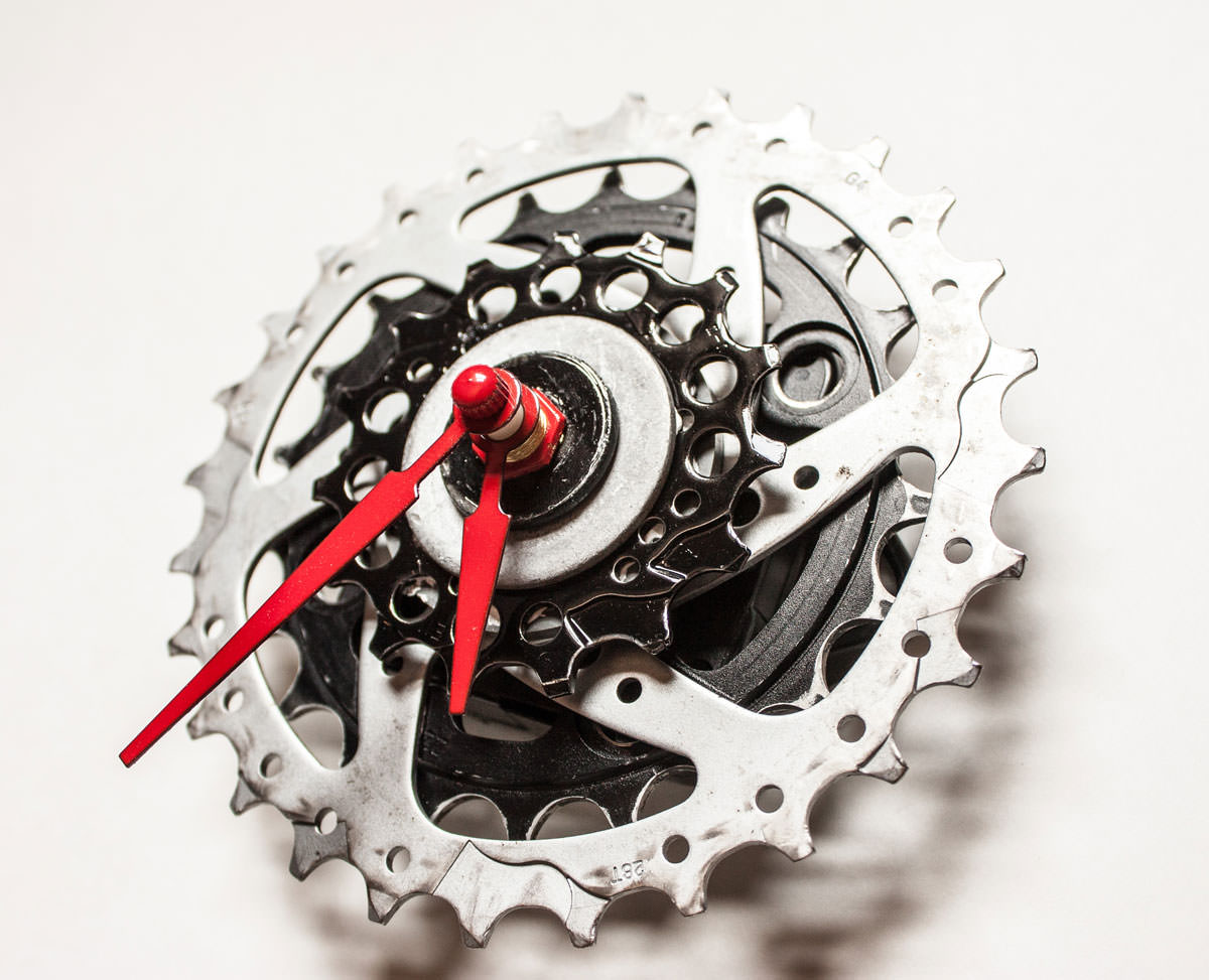 Black and Silver Bike Sprocket Clock - Kristin Boer